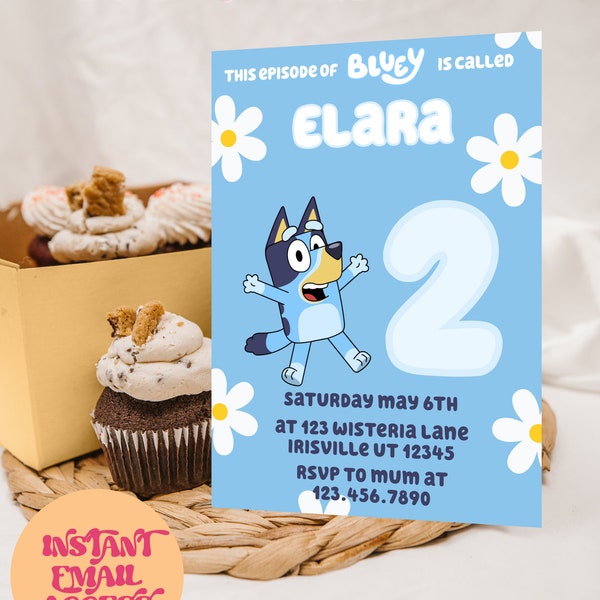 Bluey Daisy Birthday Invitation - Etsy