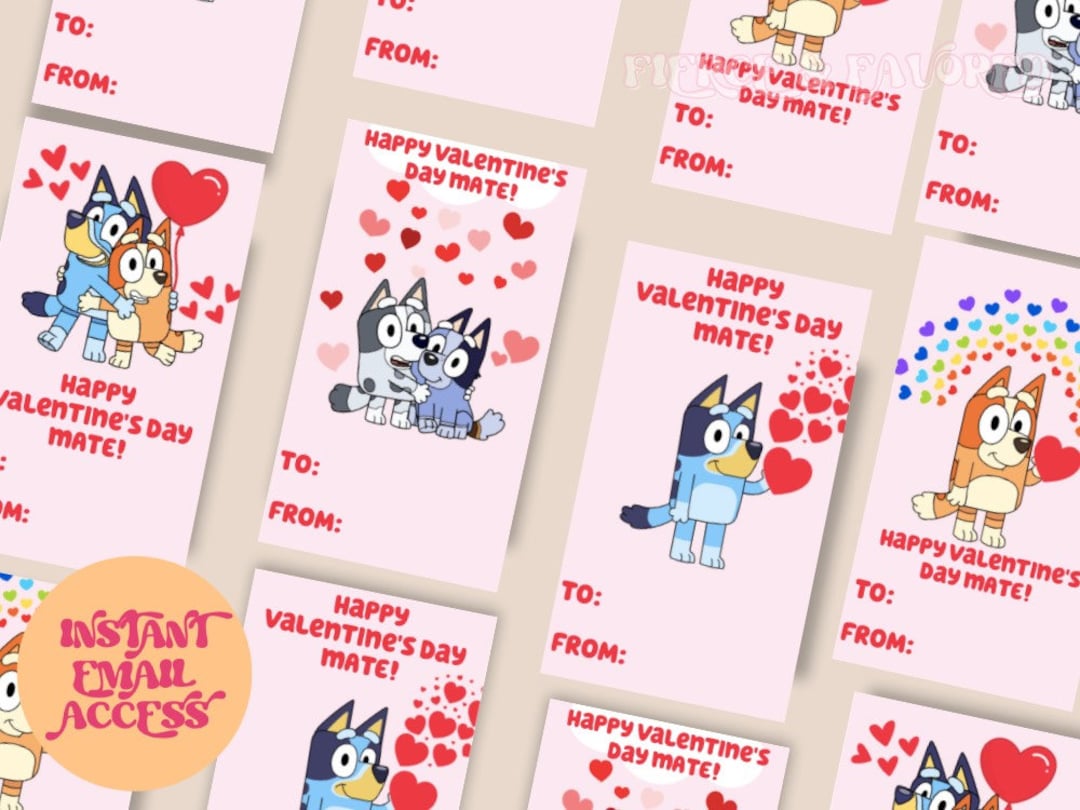 Printable Blue Dog Themed Valentines Blue Dog Inspired Valentine Gift ...