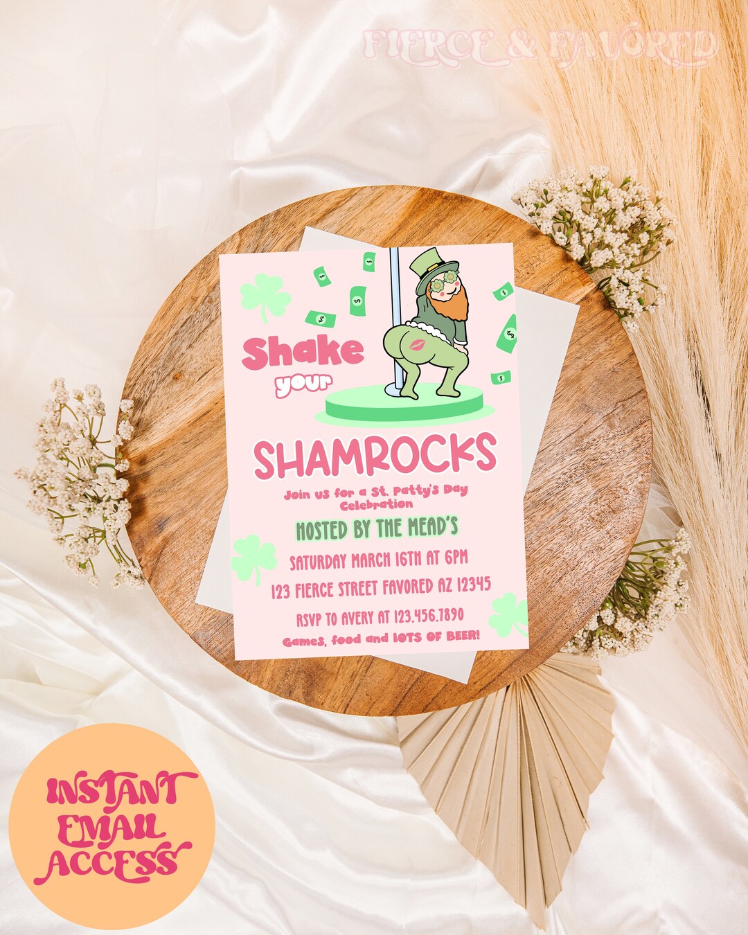 Funny St. Patrick's Day Party Invite: Shake Your Shamrocks (instant ...