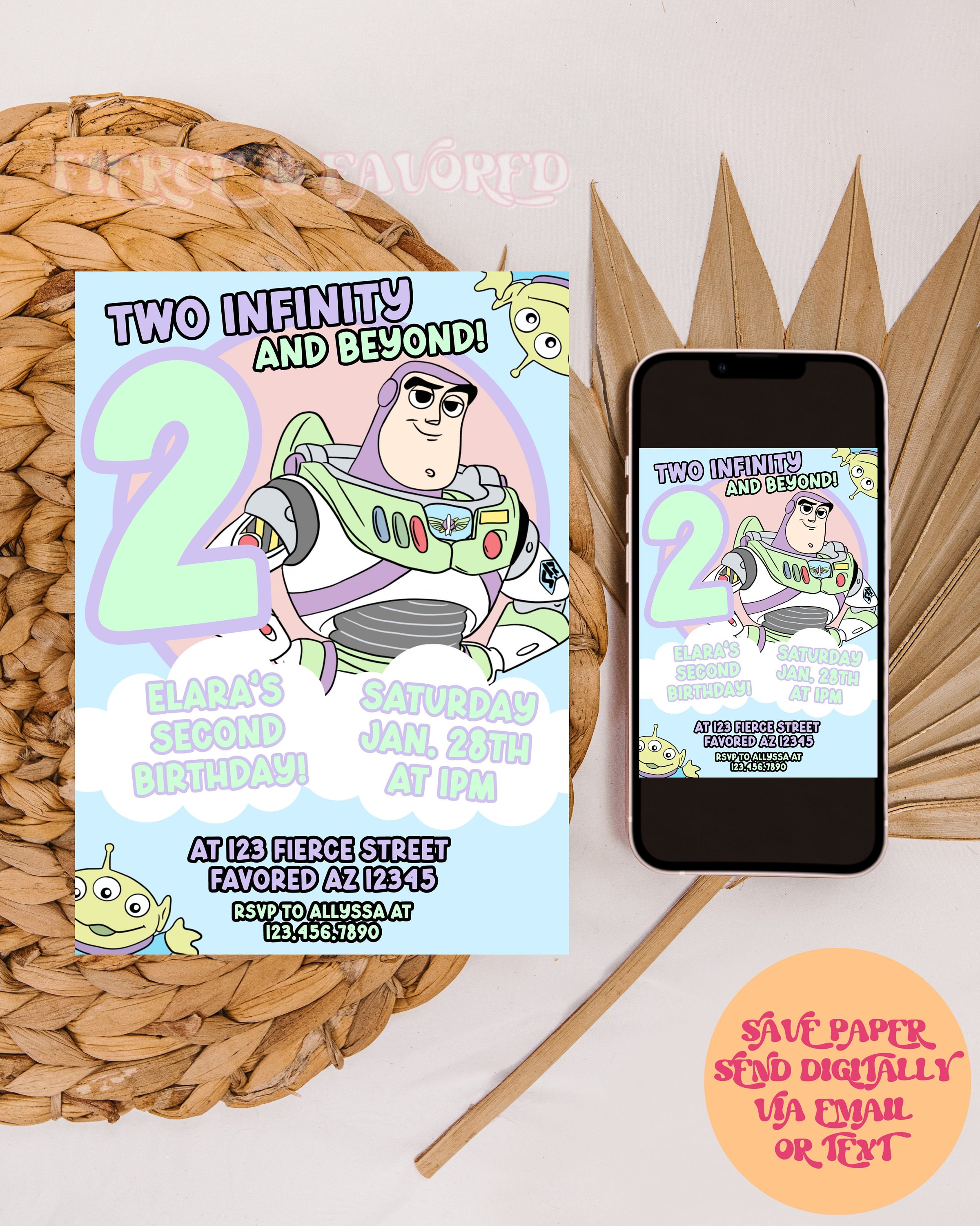 Toy Birthday Invitation | ANY AGE Buzz Party Invite | to Infinity ...
