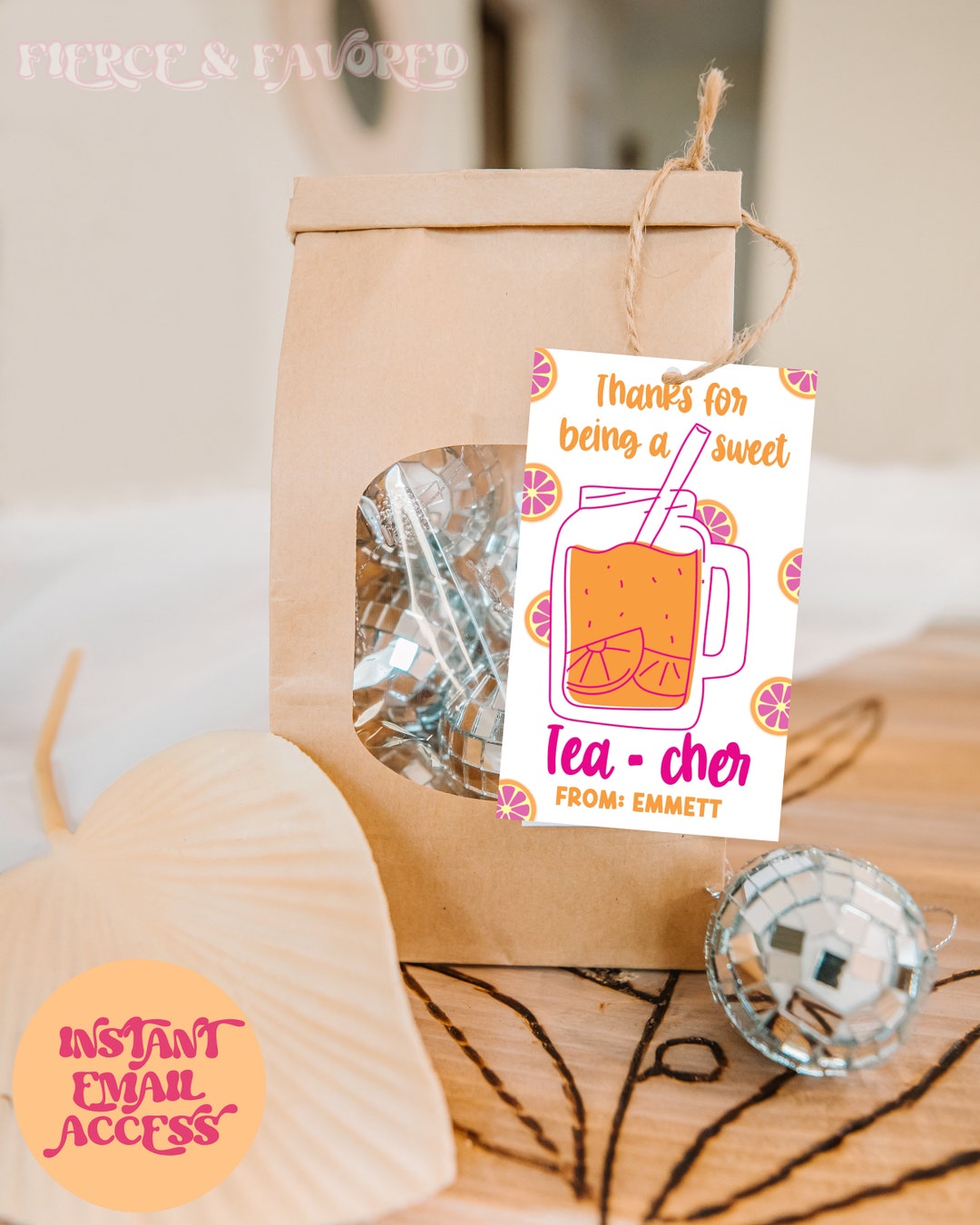 Sweet Teacher Thank You Tag: Printable Gift Tag (digital Template) - Etsy