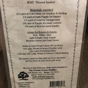 Prairie Grove Peddler Flower Basket Wall Quilt and Little Brown House ...