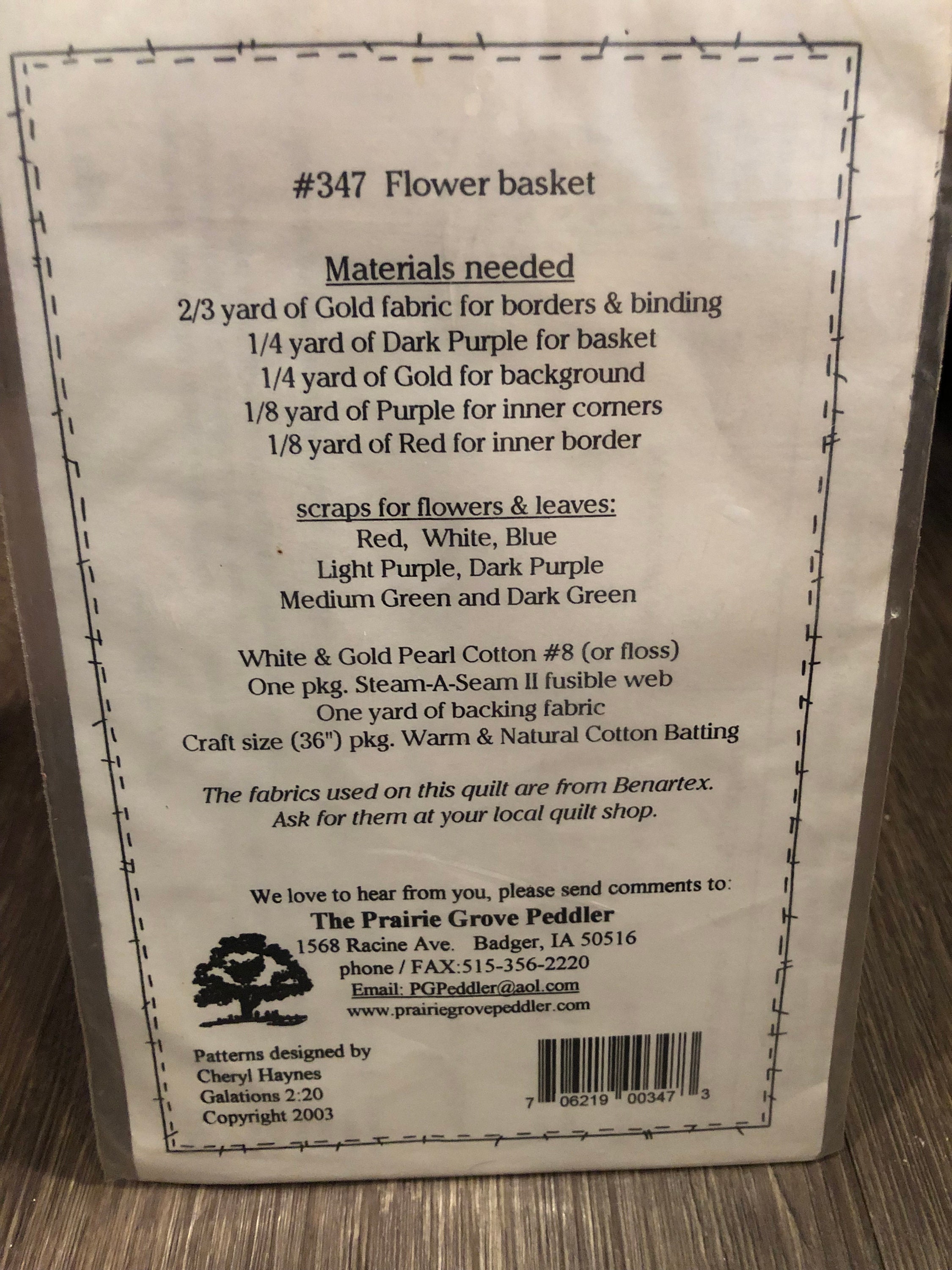 Prairie Grove Peddler Flower Basket Wall Quilt and Little Brown House ...