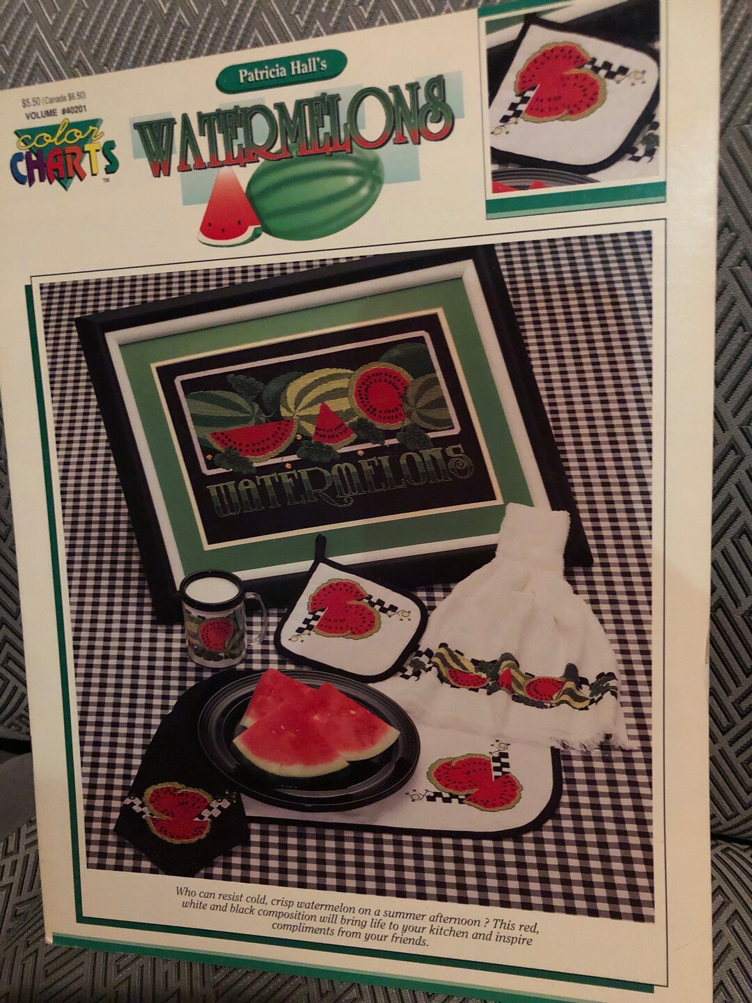 1992 Color Charts Watermelons Cross Stitch Booklet by Patricia Hall - Etsy