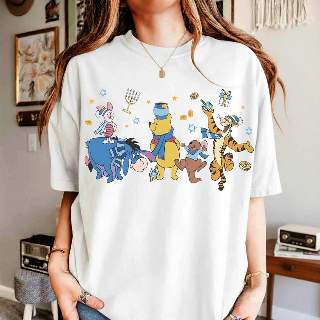 Winnie the Pooh Hanukkah Menorah Shirt, Pooh Bear and Friends Festival ...