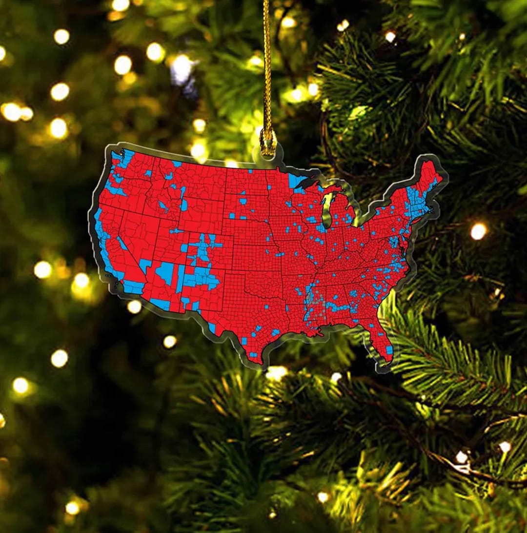 Donald Trump Election Results Map Ornament, US Presidential Election ...