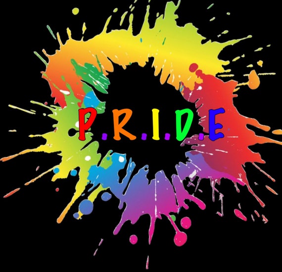 PRIDE Rainbow Paint Splatter Digital Download white & Black | Etsy