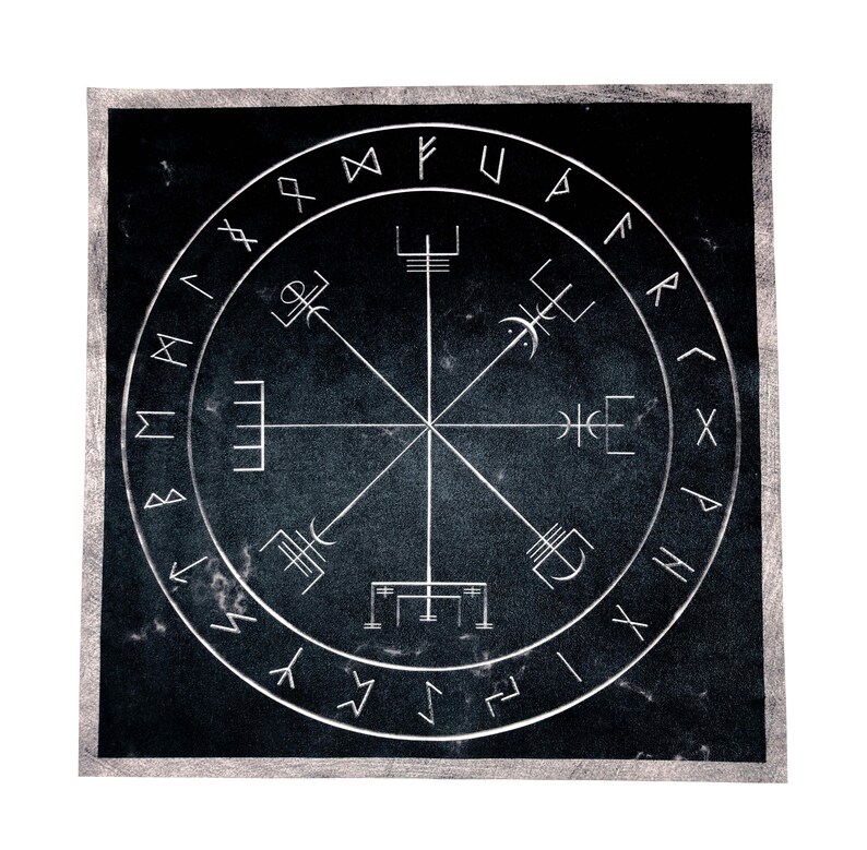 Wayfinder Viking Vegvisir Rune Crystal Grid Rune Cloth or | Etsy