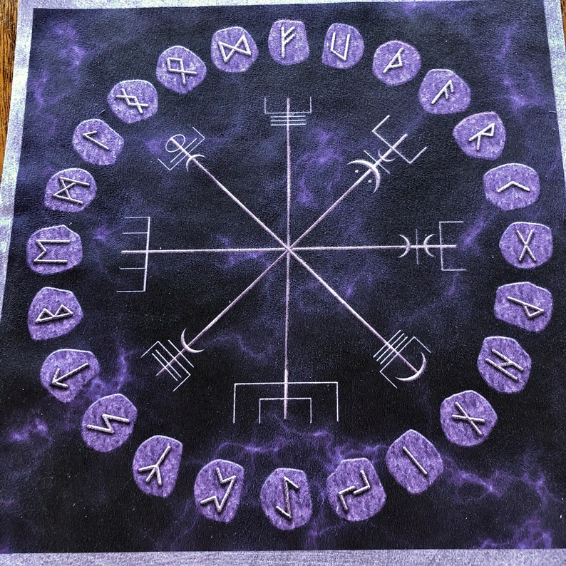Wayfinder Viking Vegvisir Rune Crystal Grid Rune Cloth or | Etsy