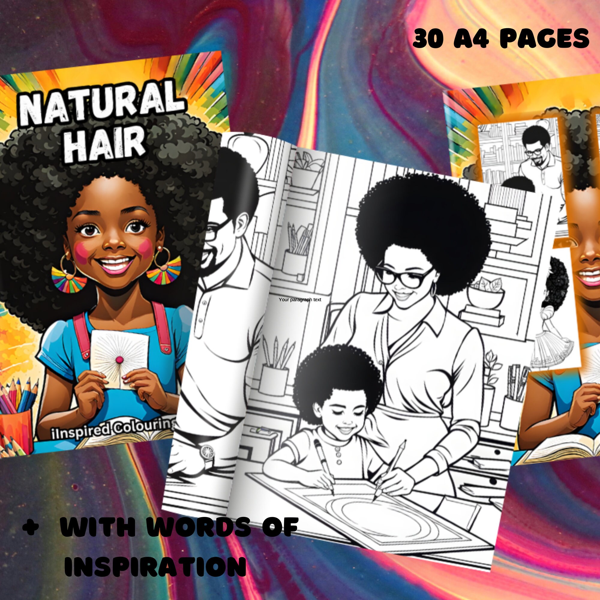 30 Afro Girls Colouring Pages, Printable Digital Coloring Book, Afro ...
