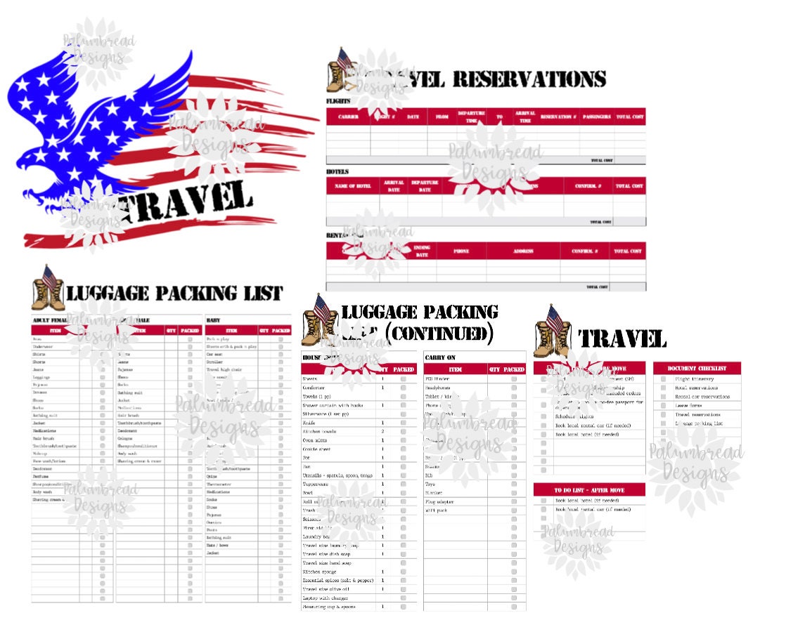 OCONUS to CONUS Comprehensive Patriotic Style Customizable PCS Binder ...