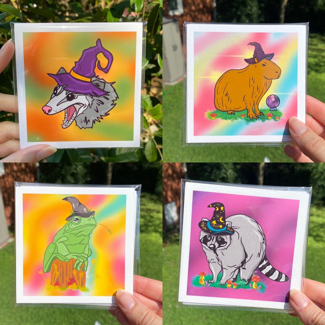 Witchy/wizard/woodland Mini 4 Inch Animal Prints- Matte Finish Archival ...