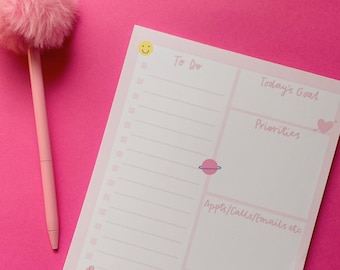 A4 Weekly Planner Desk Pad / Cute / Pink / Organiser / to Do List ...