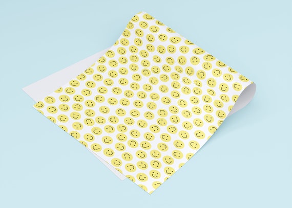 Smiley Faces Print Wrapping Paper Sheets // Gift Wrap // UK - Etsy
