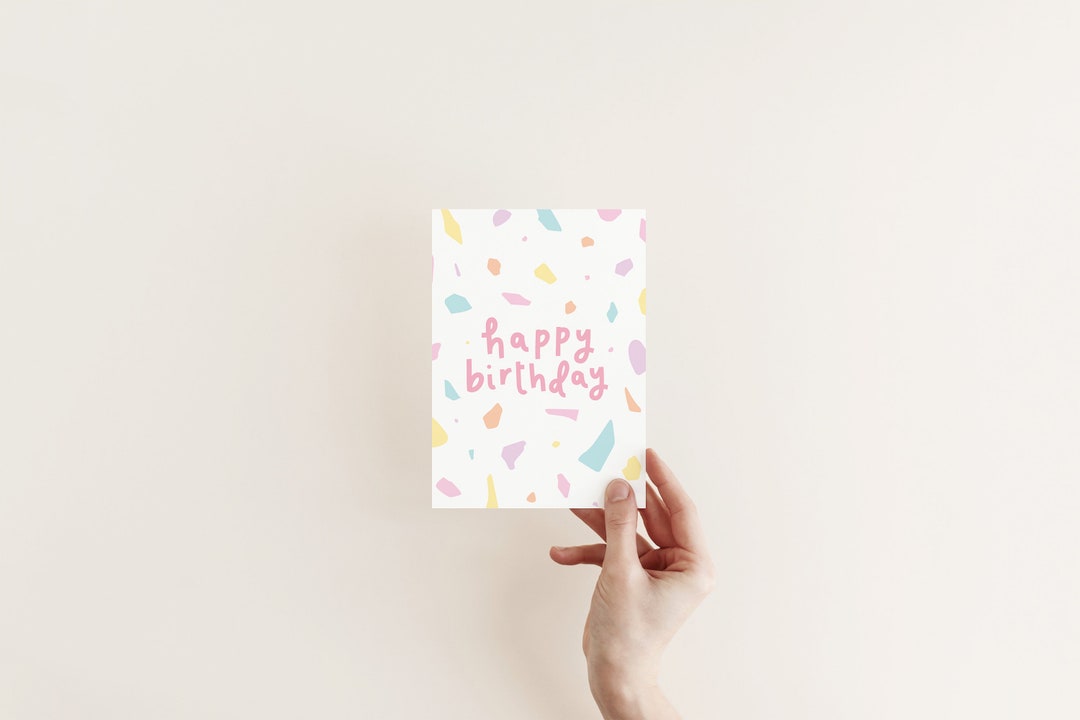 Happy Birthday Card / Terrazzo / Straight to Recipient - Etsy