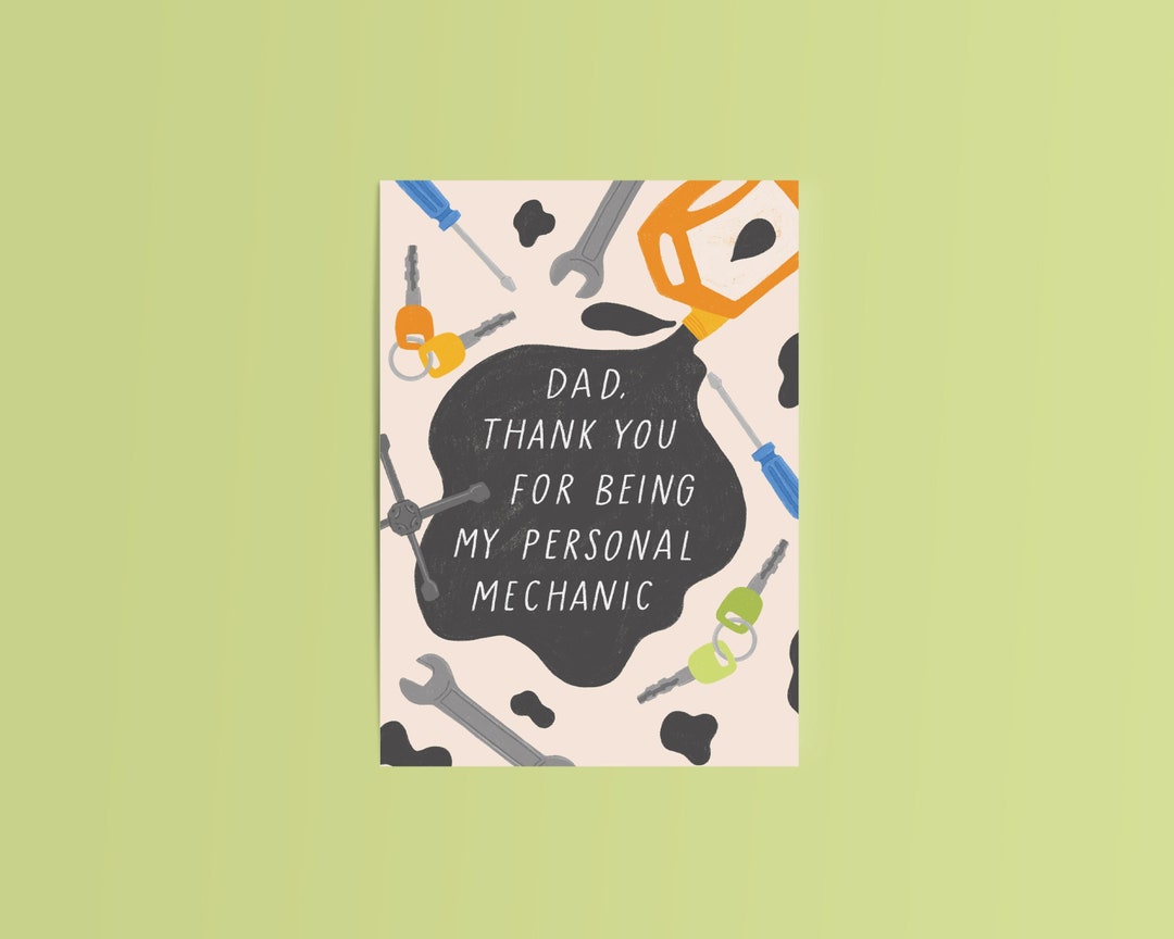 Dad, Thank You for Being My Personal Mechanic / Father's Day / Funny ...
