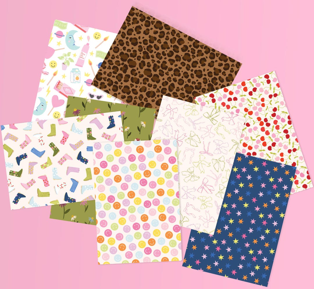 Fun Crafting Papers / 8 Sheets of Patterned Craft Papers / Journal ...