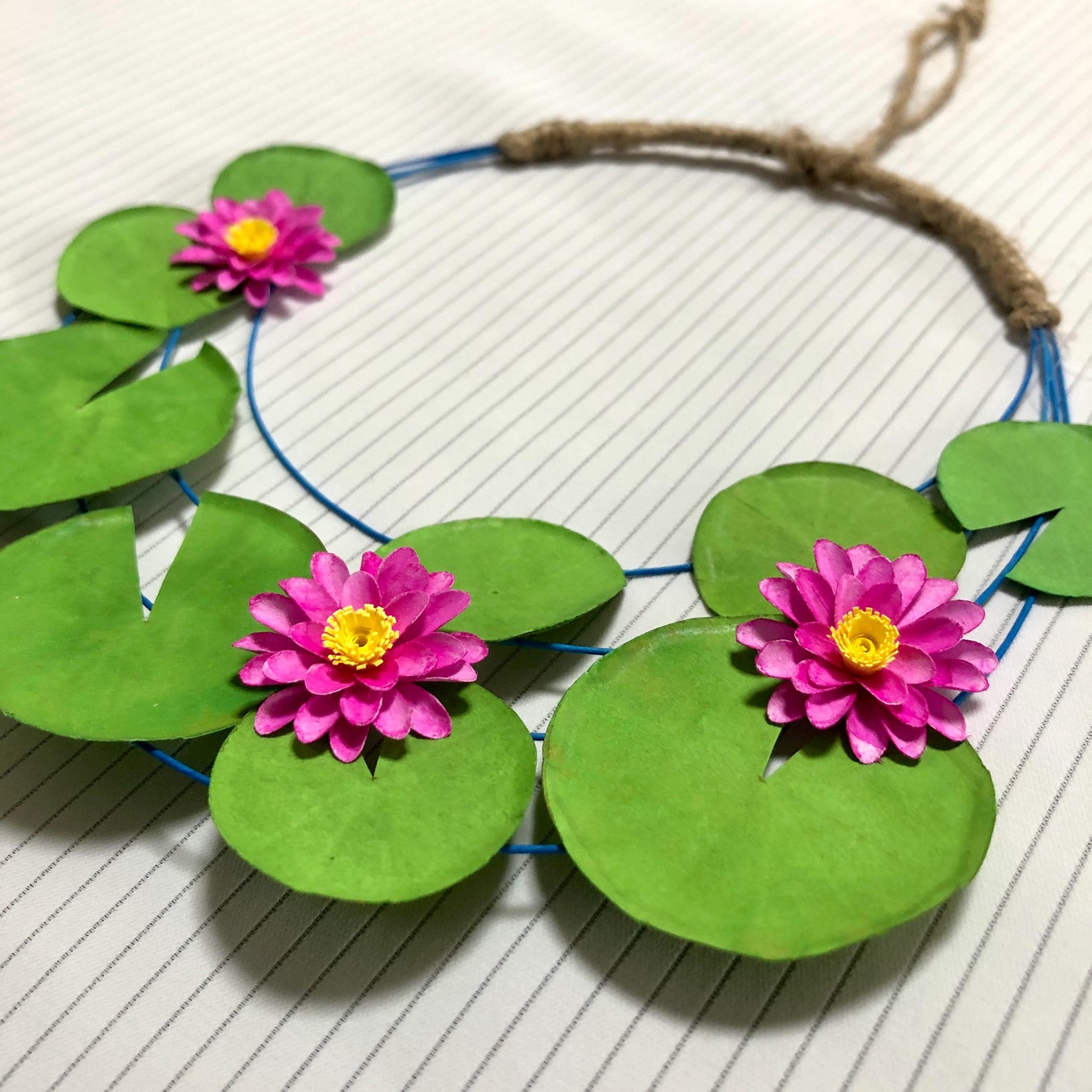 Mini Wreath of Water Lily | Paper Craft | Paper Art | Pond Lily | Lily ...