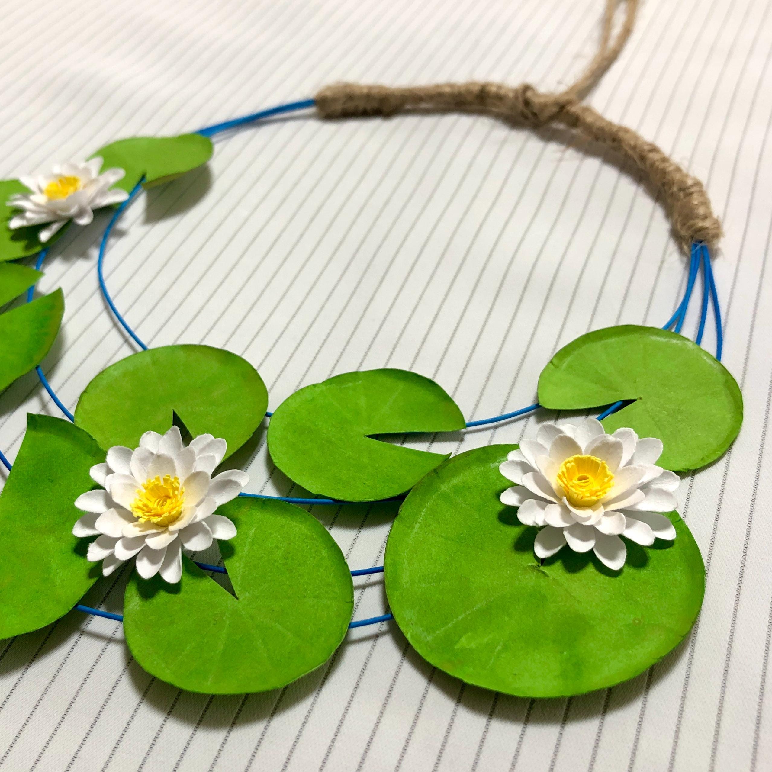 Mini Wreath of Water Lily | Paper Craft | Paper Art | Pond Lily | Lily ...