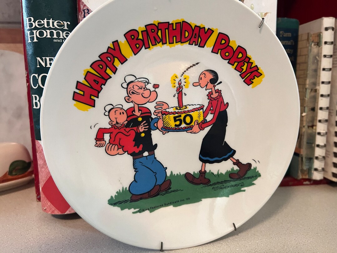 Vintage Happy Birthday Popeye 50th Birthday Collector Plate - Etsy