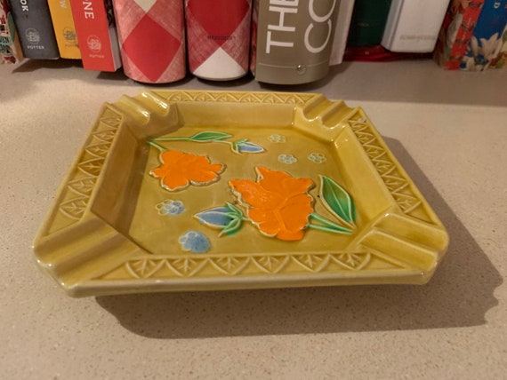 Vintage Flowered Ashtray-made in Japan | Etsy