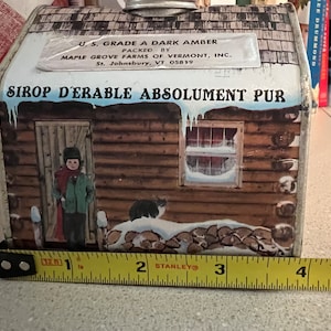 Vintage New England Container Co Log Cabin Maple Syrup Tin - Etsy