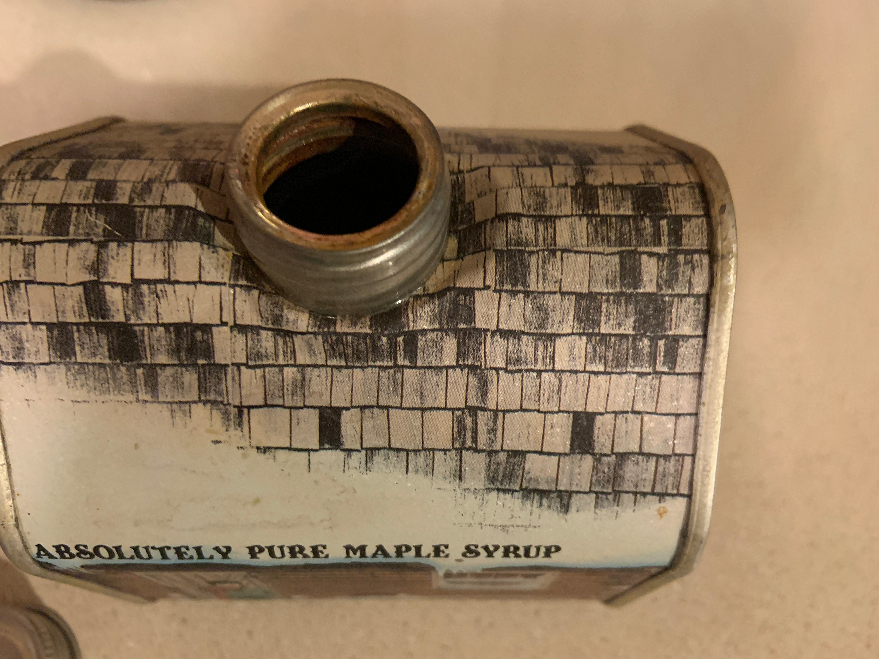 Vintage New England Container Co Log Cabin Maple Syrup Tin | Etsy