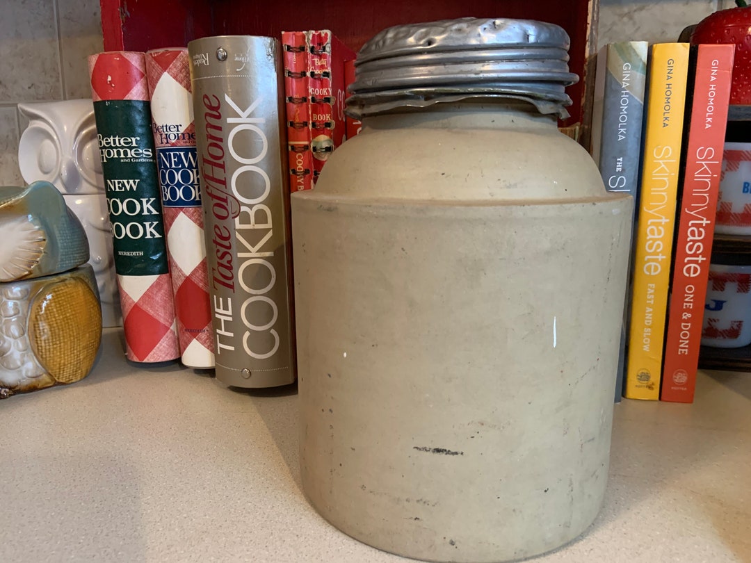 Vintage Primitive Crock, Water Jug, Unglazed With Screw Top Lid - Etsy