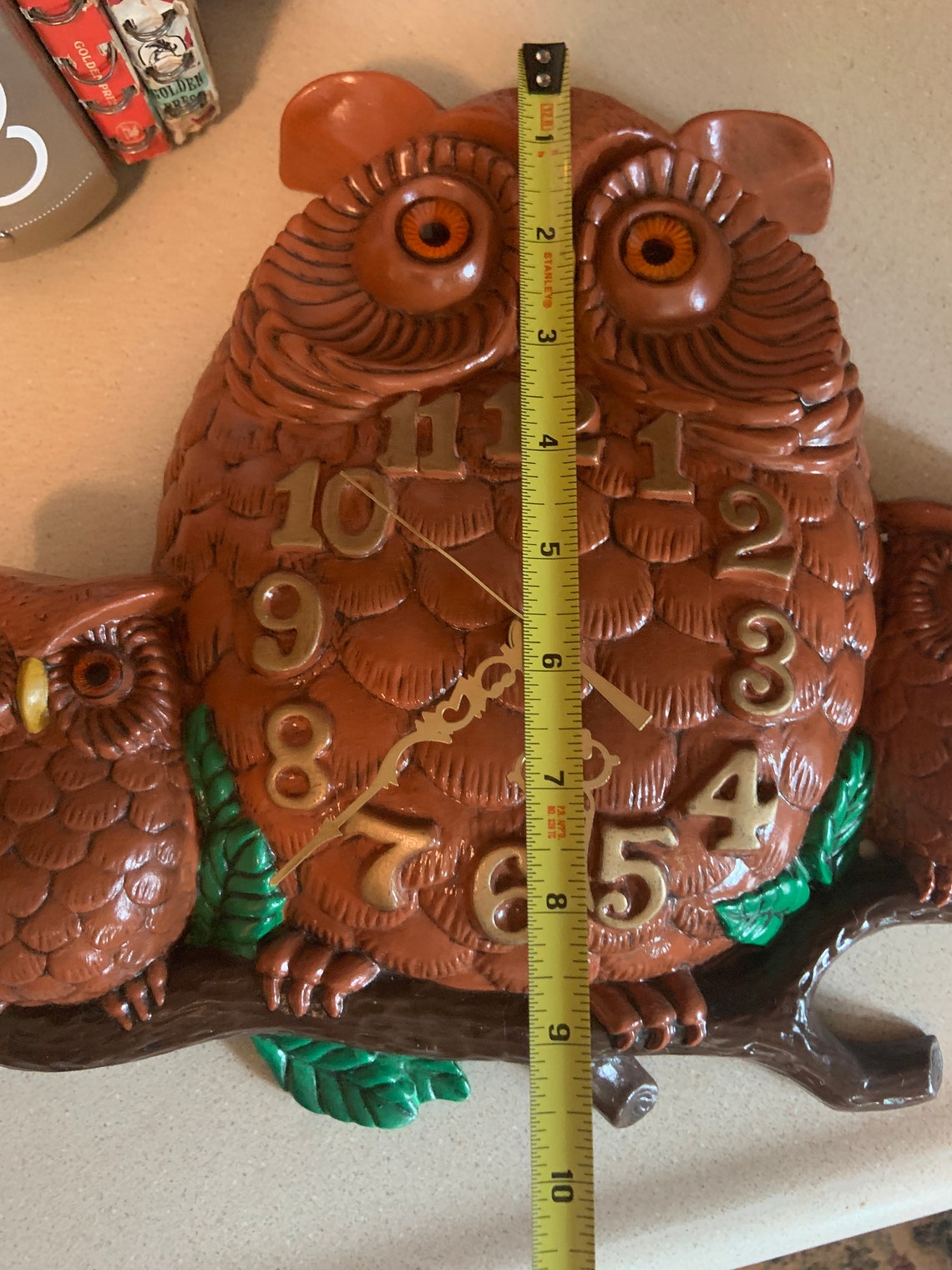 Vintage Ceramic Owl Wall Clock - Etsy