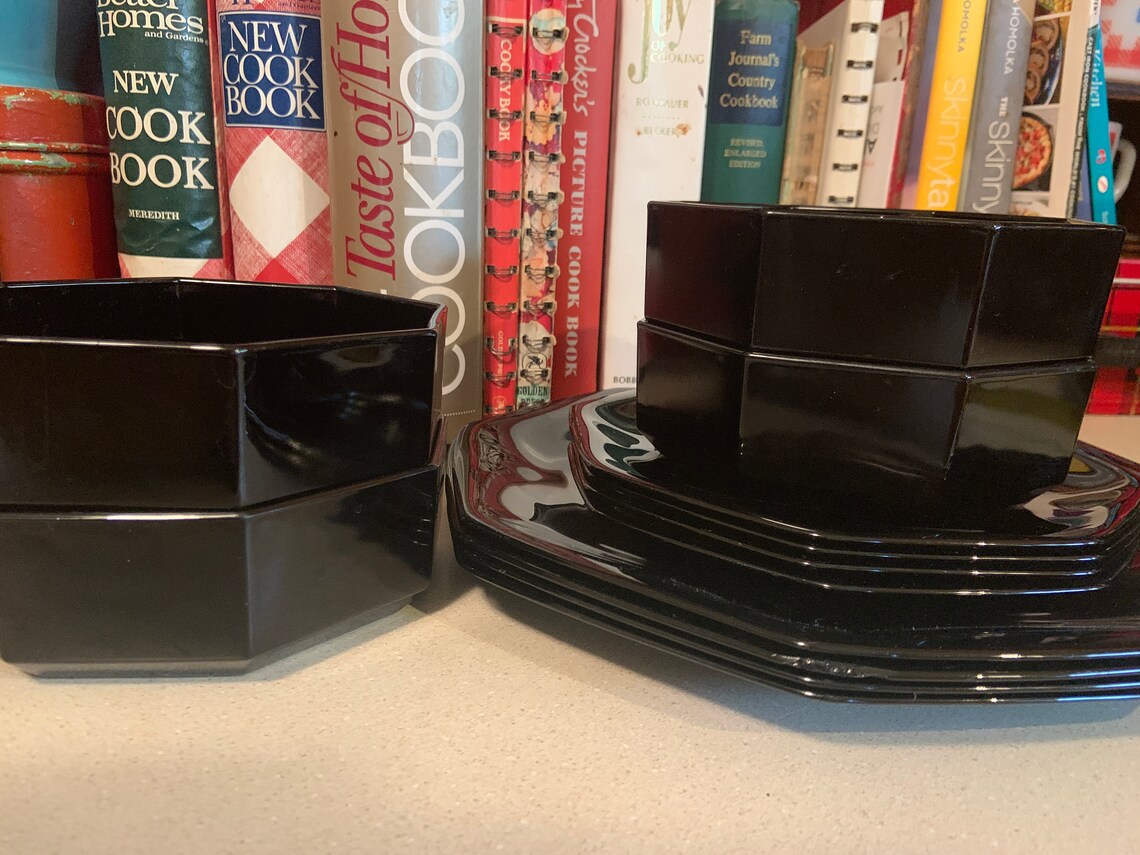 Vintage Arcoroc Black Octime Dinnerware Collection Various - Etsy