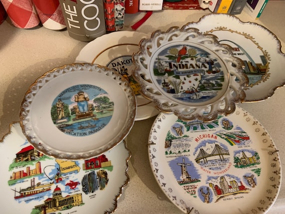 Vintage Souvenir State Plates of the Midwest | Etsy