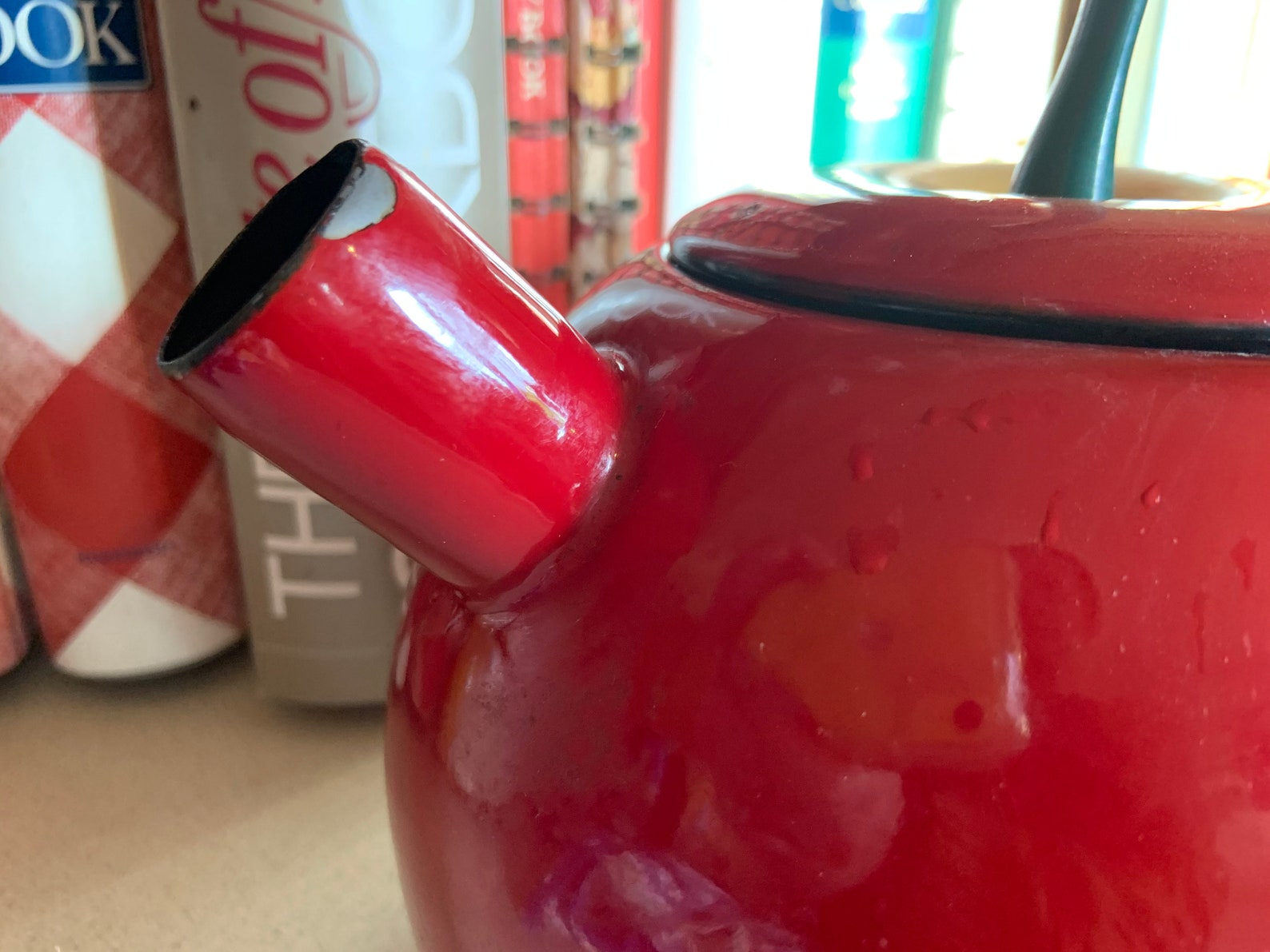 Vintage Red Delicious Apple Enamel Tea Kettle - Etsy
