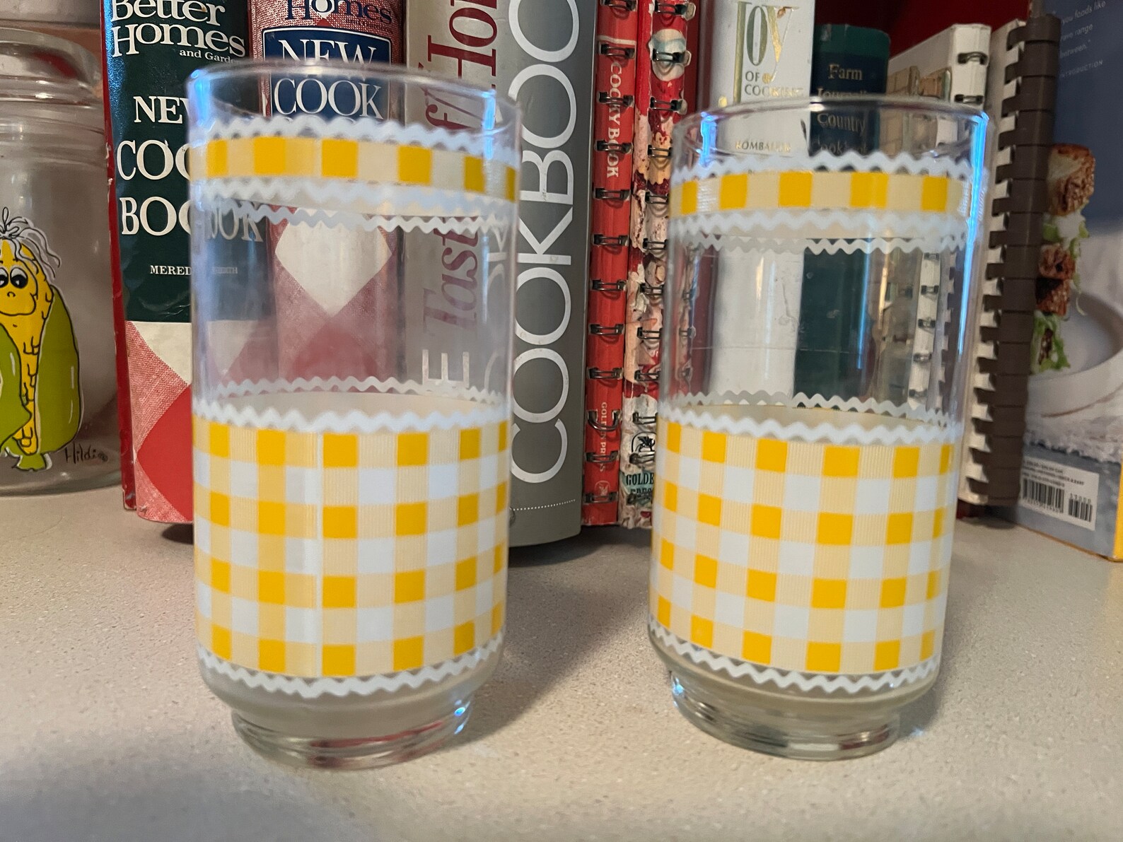 Vintage Libbey Yellow Gingham Brick Brack Glasses - Etsy