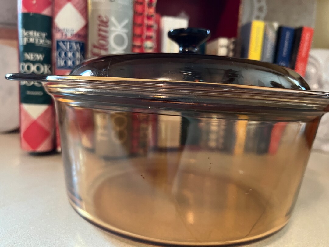 Vintage Corning Amber Visionware 5L With Lid - Etsy