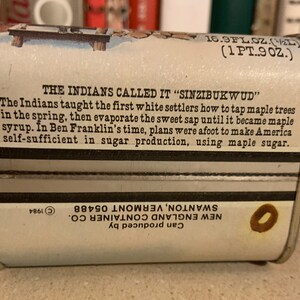 Vintage New England Container Co Log Cabin Maple Syrup Tin | Etsy