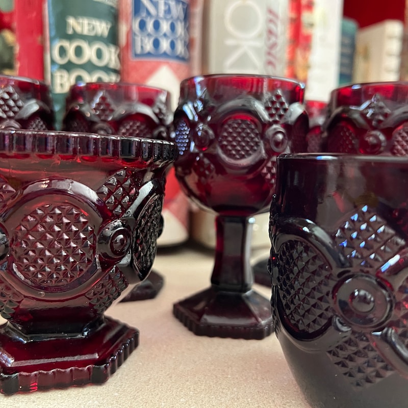 Avon Red Glassware - Etsy
