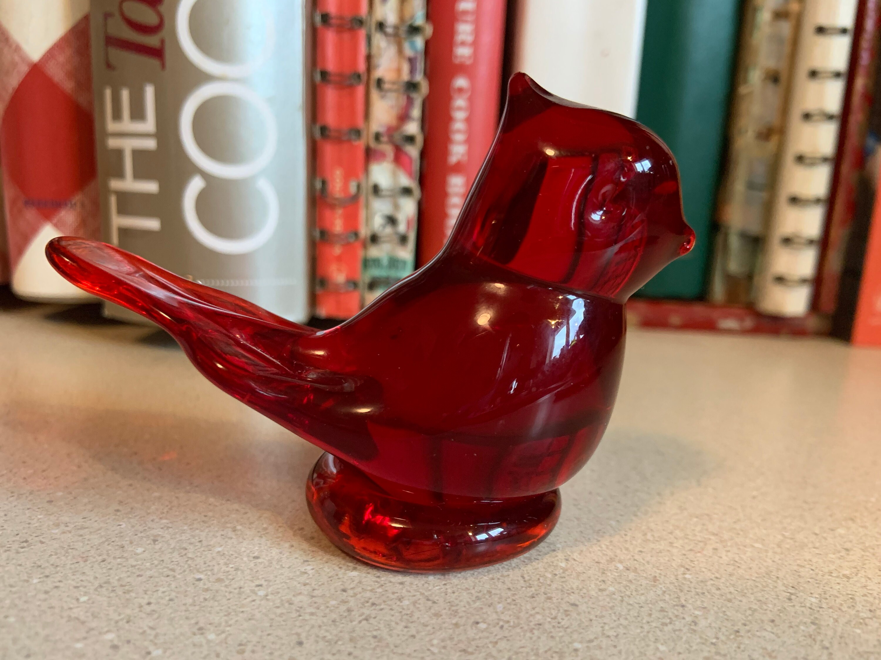 Vintage Red Cardinal and Blue Bunny Glass Figurines W Ward | Etsy