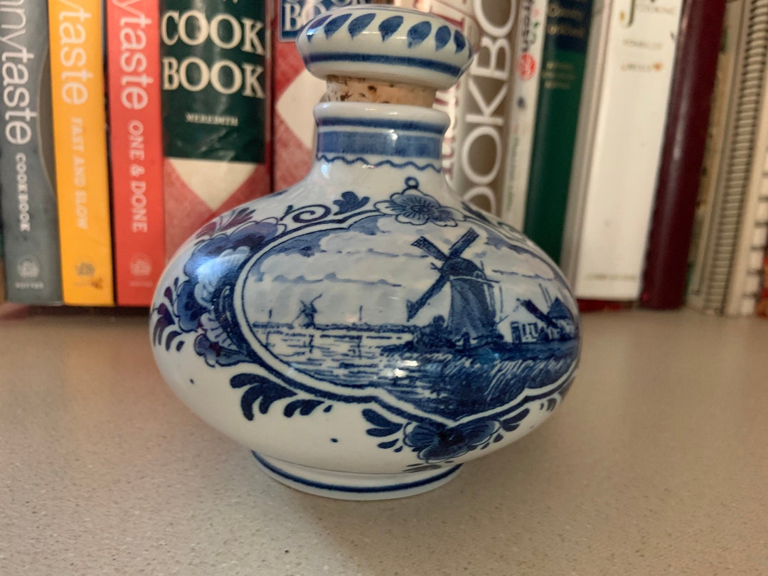 Vintage Delft Blue Hand Painted Decanter - Etsy