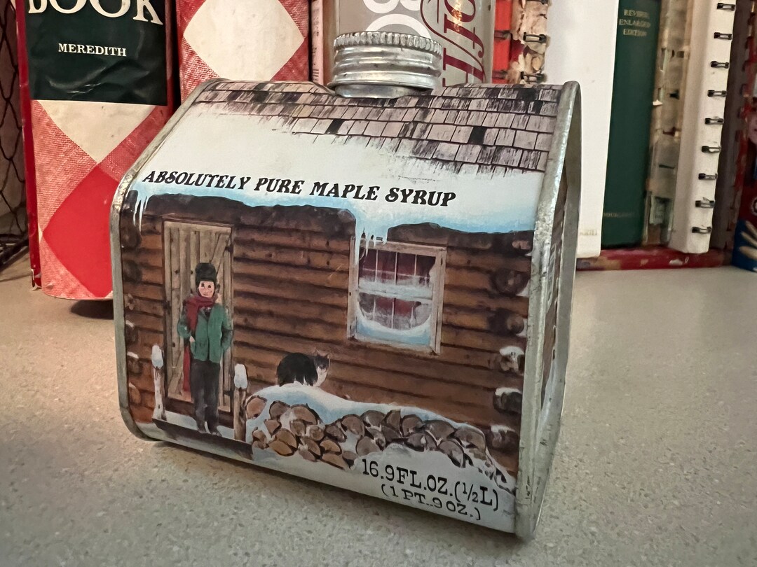 Vintage New England Container Co Log Cabin Maple Syrup Tin - Etsy