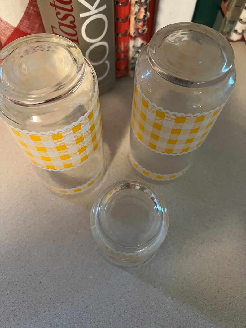 Vintage Libbey Yellow Gingham Brick Brack Glasses - Etsy