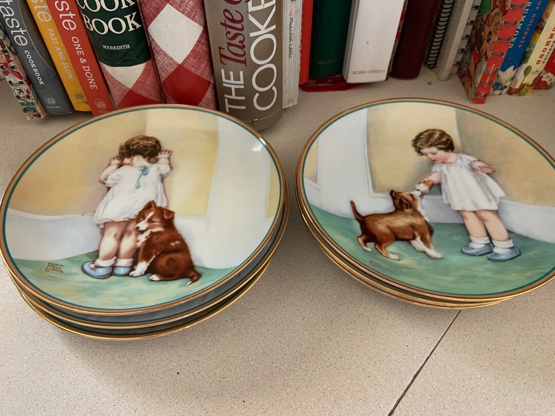 Vintage Bessie Pease Gutmann Plates: Child & Dog Series, Set of 8 - Etsy