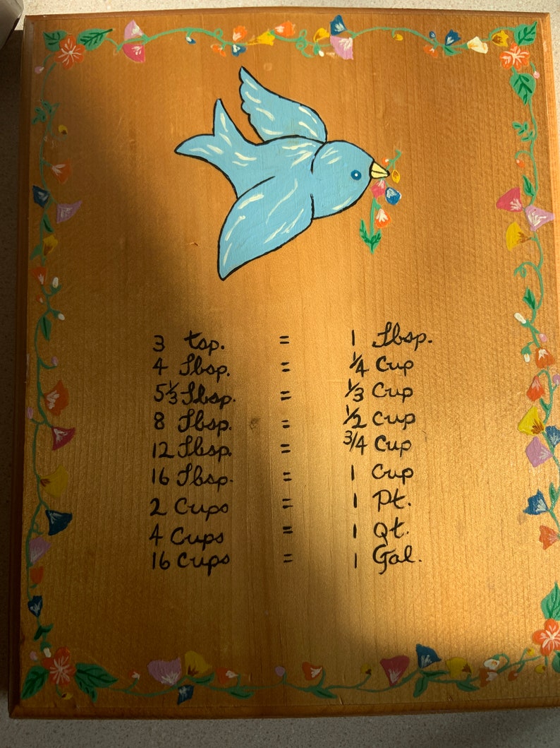 Vintage Wooden Conversion Table, Tsp to Tbsp and Tbs to Cup - Etsy