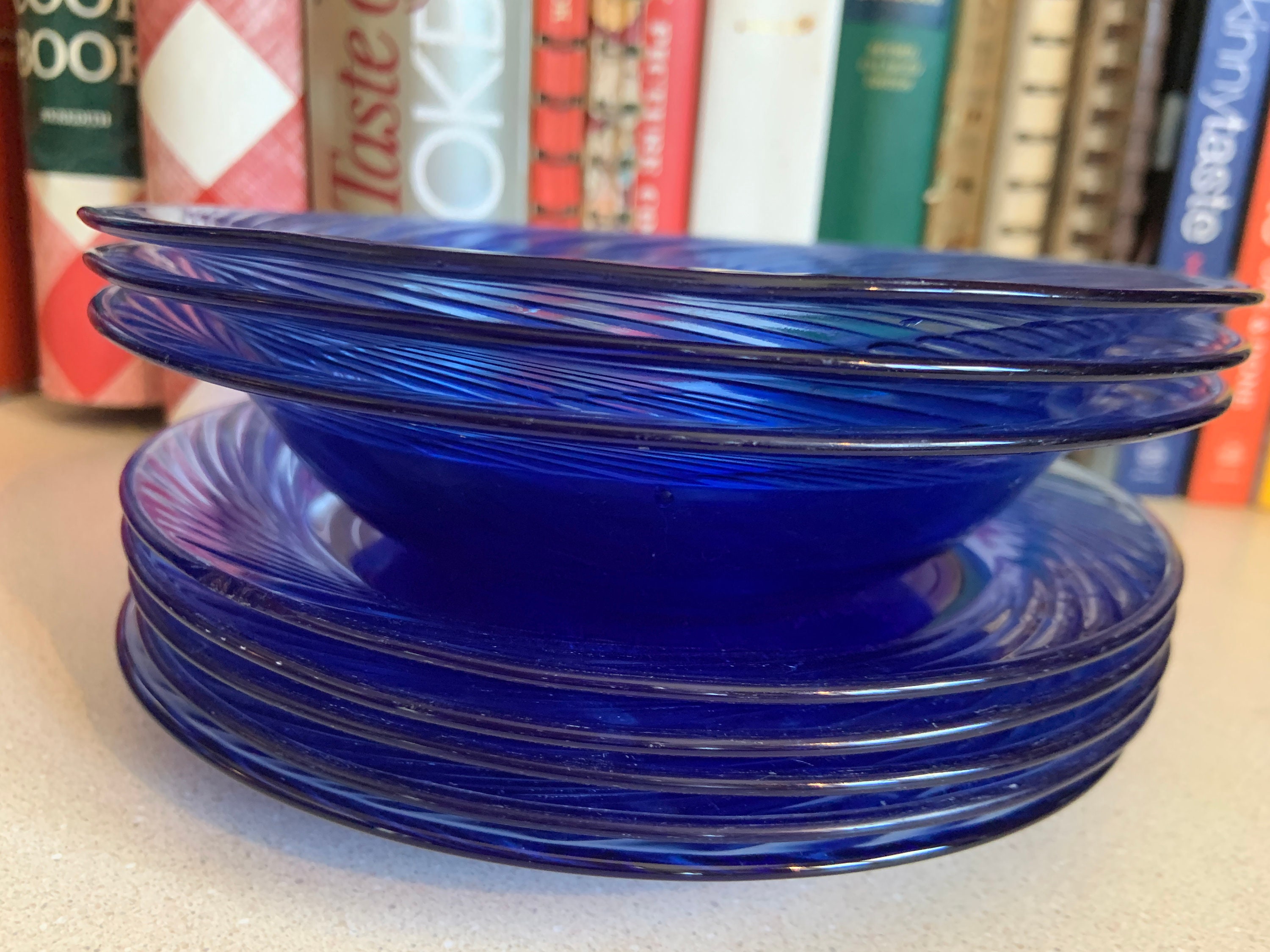 Vintage Pyrex Festiva Cobalt Blue Luncheon Plates-set of 9 - Etsy