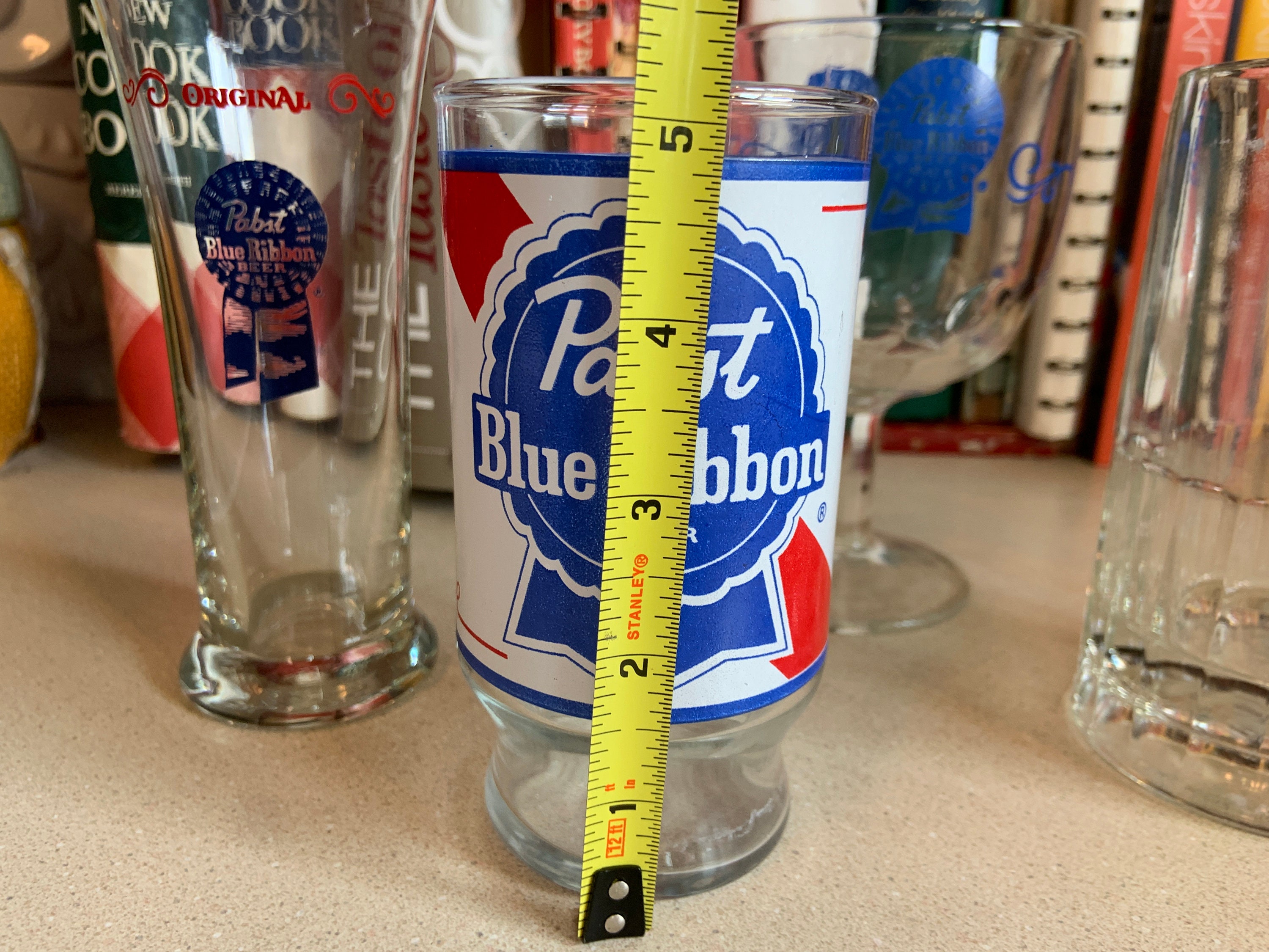 Vintage Collection of Pabst Blue Ribbon Glasses set of 4 | Etsy