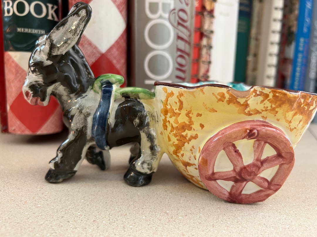 Vintage Hand Painted Donkey Planter, Italy - Etsy