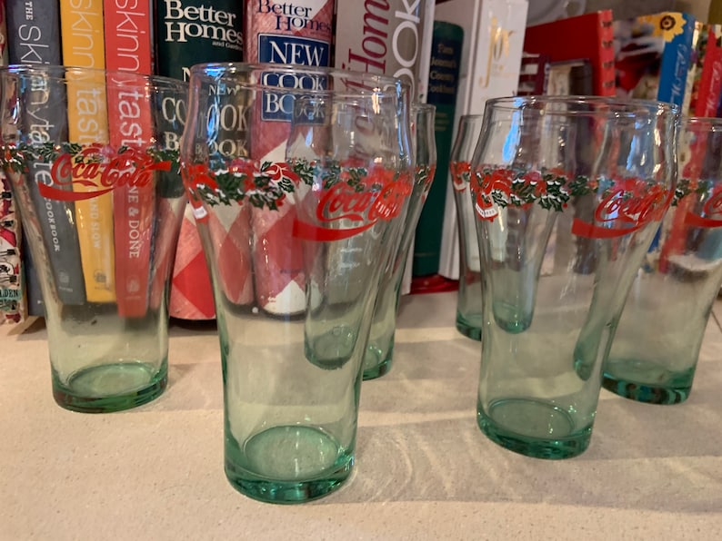 Vintage Holiday, Coca Cola Glasses, Set of 6 - Etsy