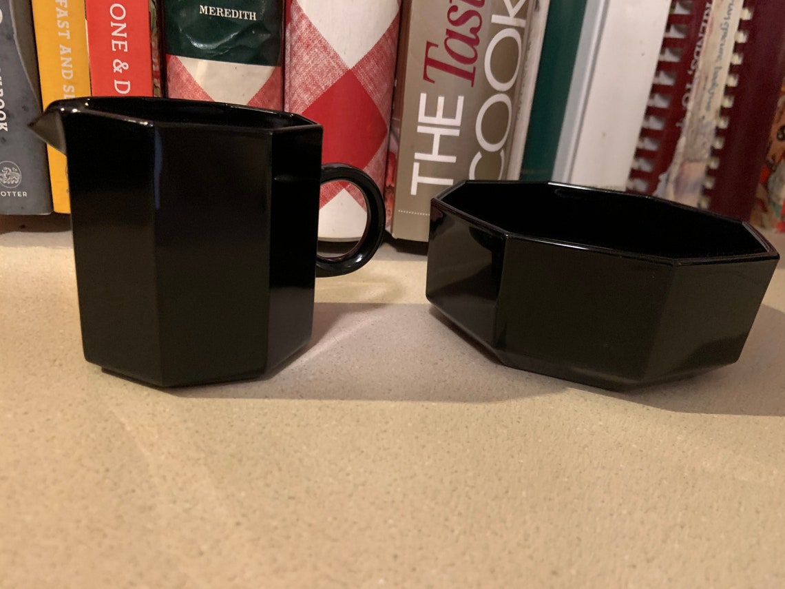 Vintage Arcoroc black octime dinnerware collection 18 pieces | Etsy
