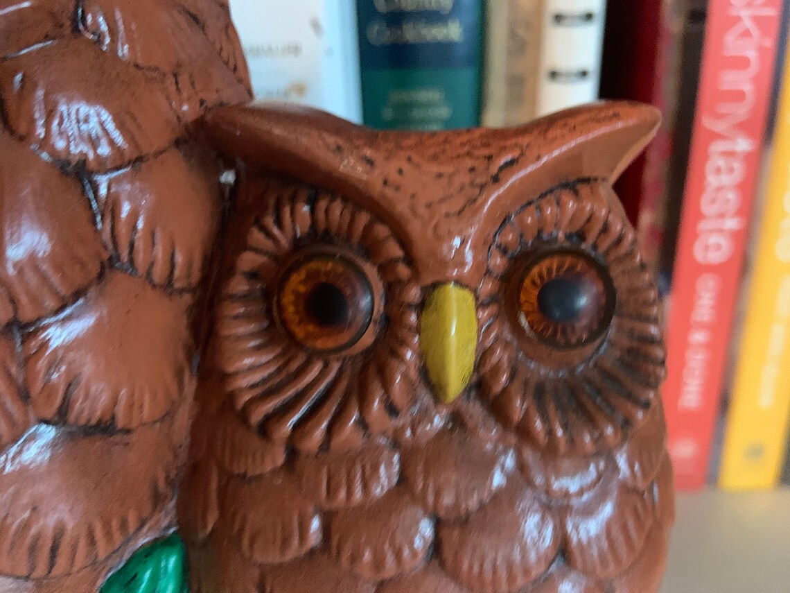 Vintage Ceramic Owl Wall Clock - Etsy
