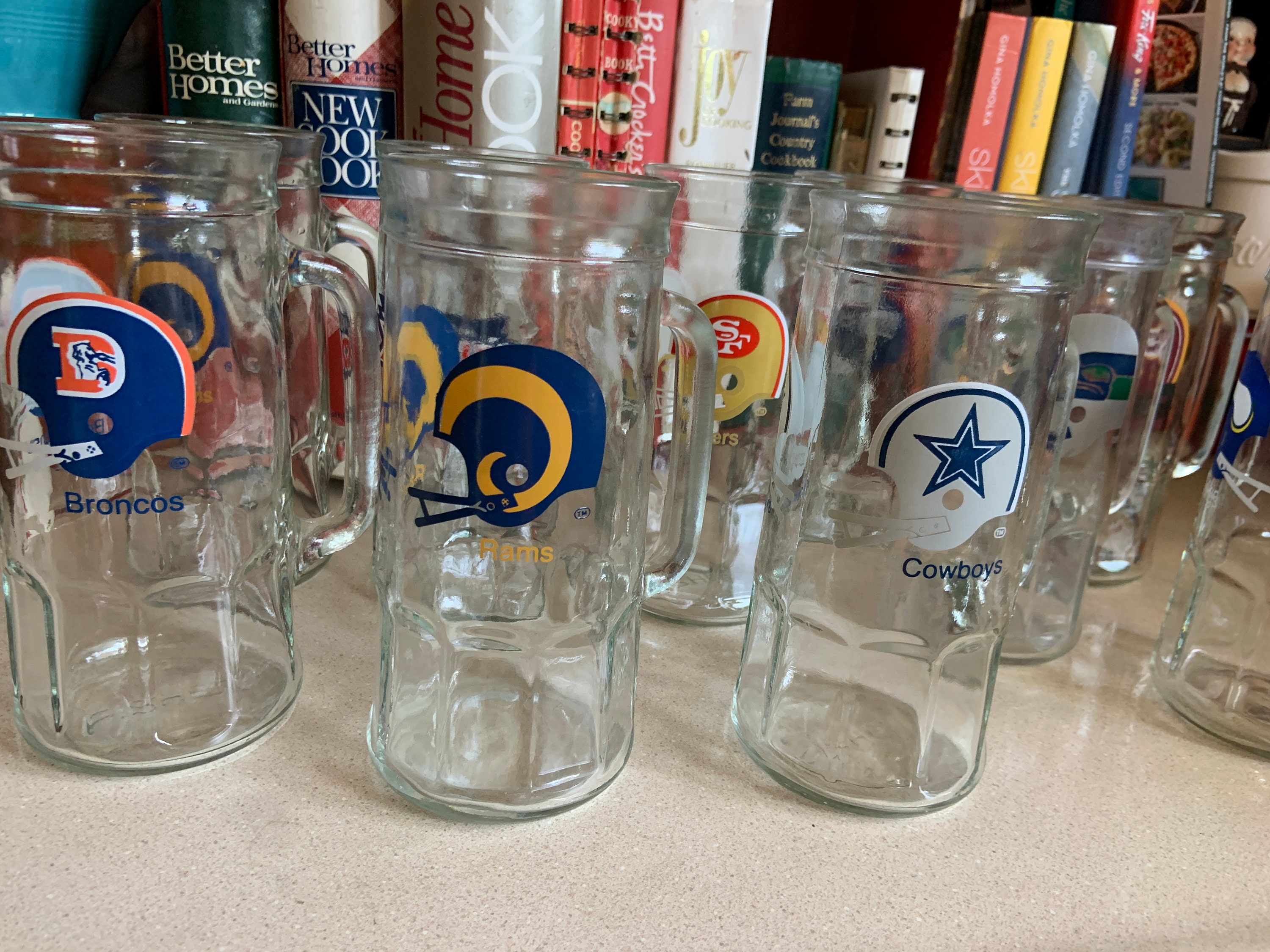 Vintage Jelly Jars NFL Football Beer Mugs - Etsy