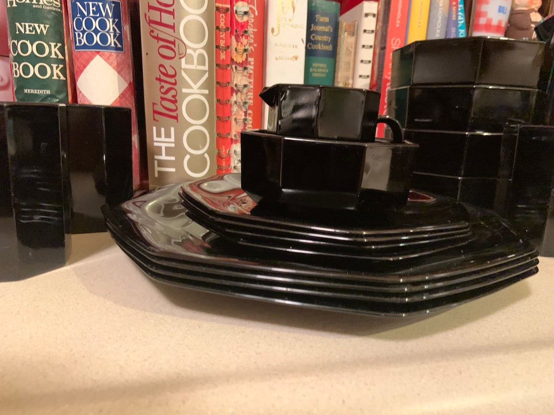 Vintage Arcoroc, Black Octime Dinnerware- Small Plates - Etsy